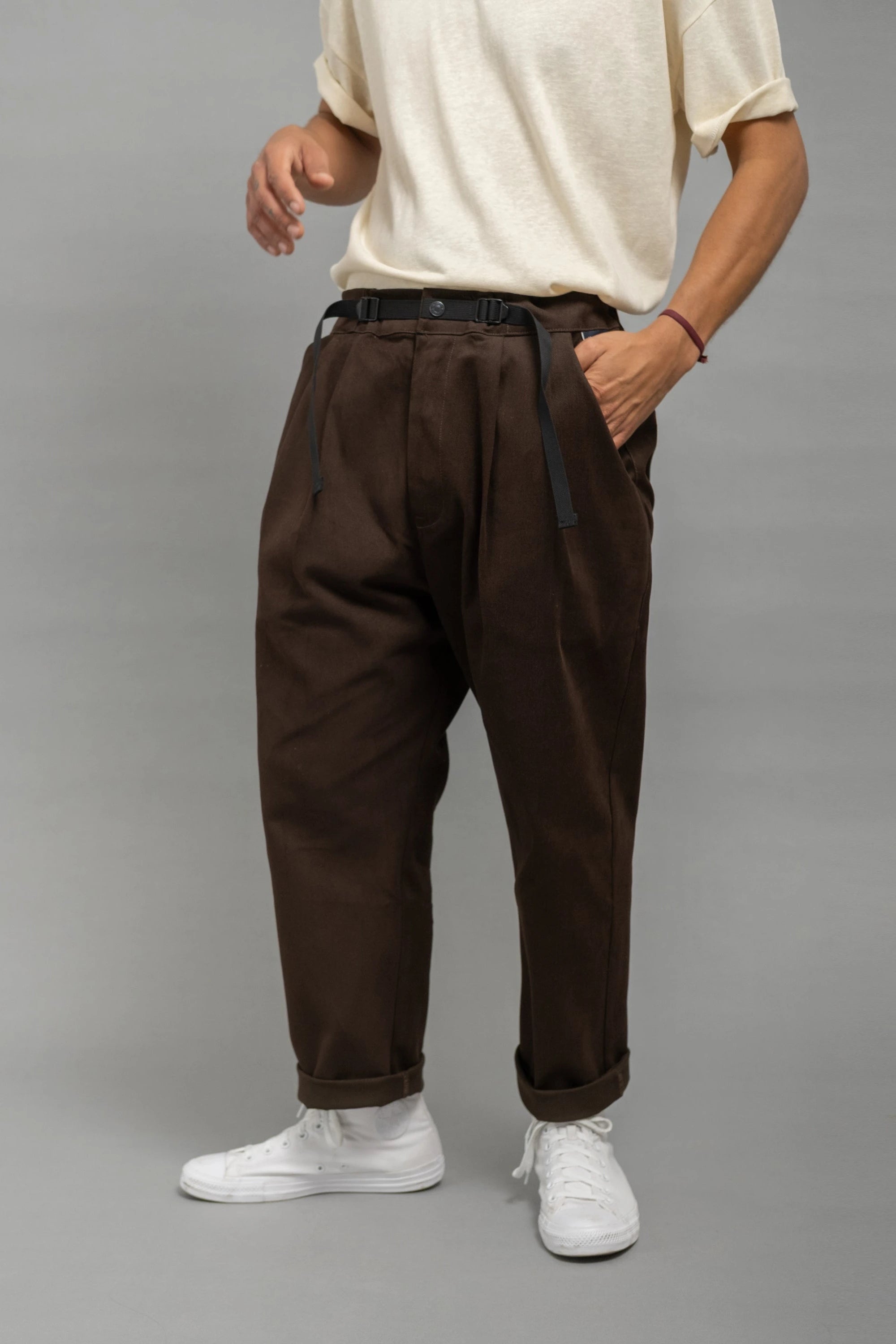 MEN'S DESIGNER CHOCOLATE PATTON PANTS – DEADSTOCK COTTON BLEND TROUSERS ...